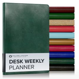 Personalized Desk Weekly Leather Planners | Gallery Leather